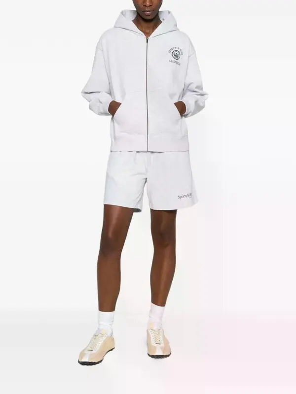 SPORTY & RICH California Emblem Zip-up Hoodie - Grey