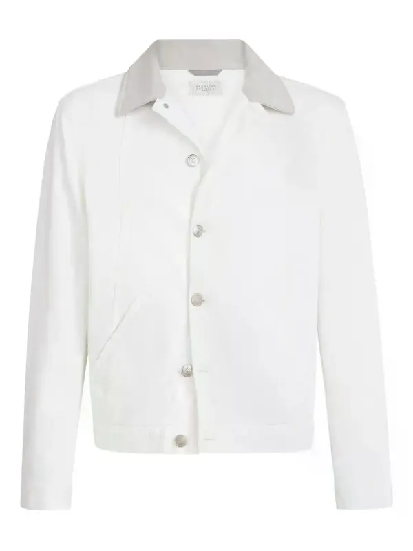 Brunello Cucinelli Button-up Denim Jacket - White