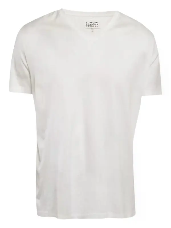 Maison Martin Margiela V-neck Cotton T-shirt - White