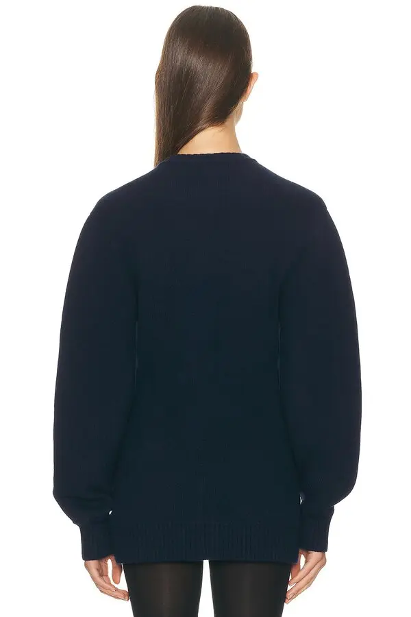 HELSA Devika Wool Cashmere Cardigan - Navy