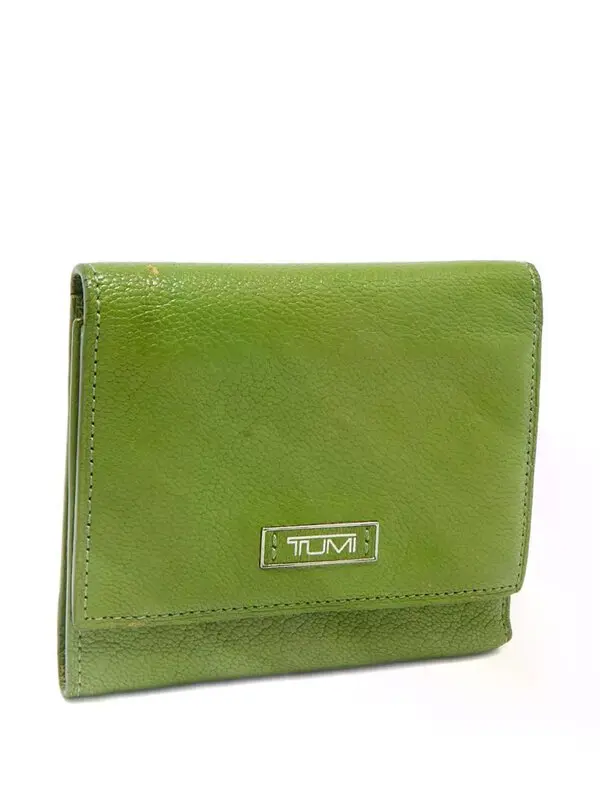 Tumi 2000s Leather Tri-fold Wallet - Green