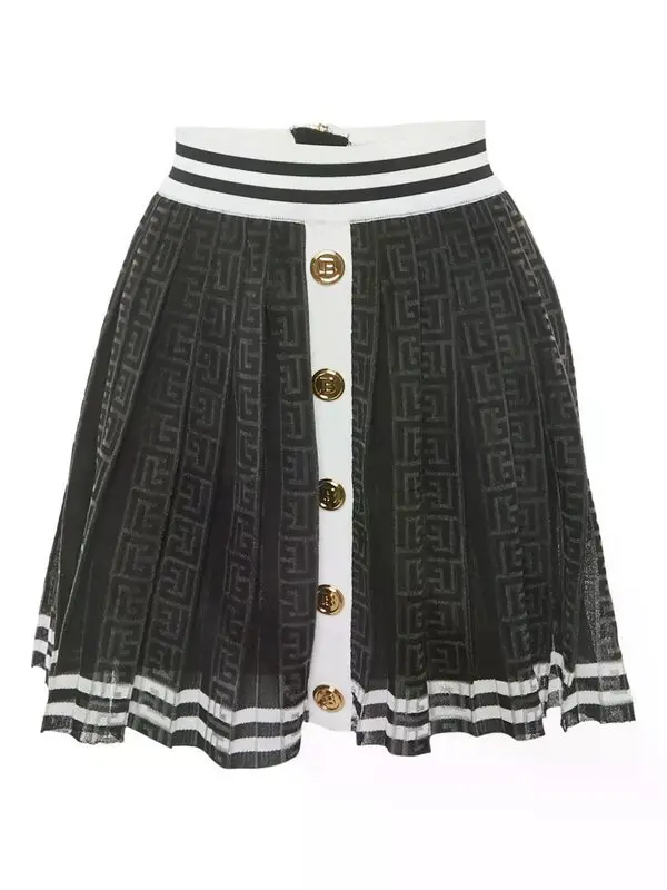 Balmain Monogram Pleated Skirt