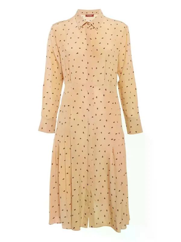 Max Mara Pleated Printed Dress