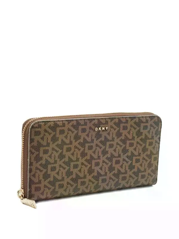 Dkny Logo-pattern Wallet - Brown
