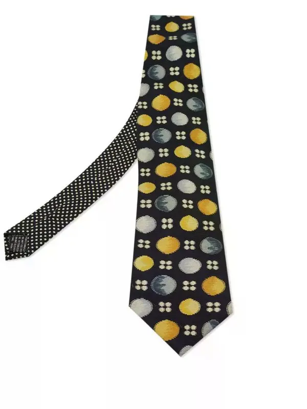 Versace Circle-pattern Necktie - Black