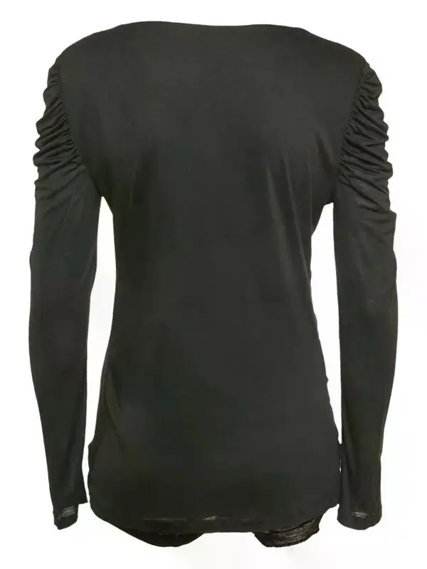 Roberto Cavalli Vintage Ruching Long-sleeve Top