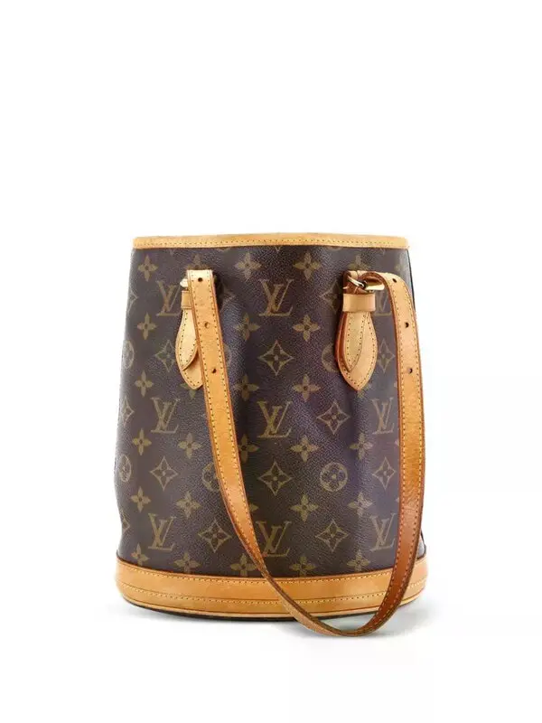 LOUIS VUITTON Petit Monogram Canvas Bucket Bag - Brown