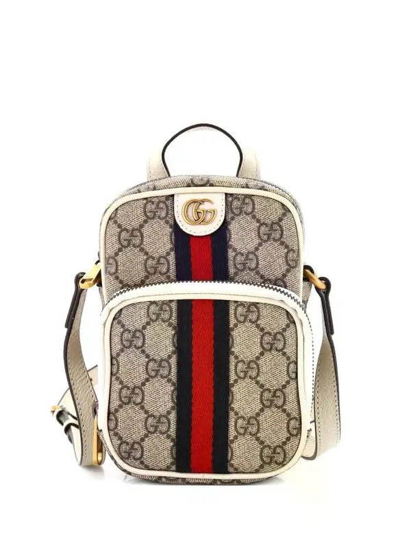 Gucci Ophidia Gg Coated Canvas Mini Crossbody Bag - Brown