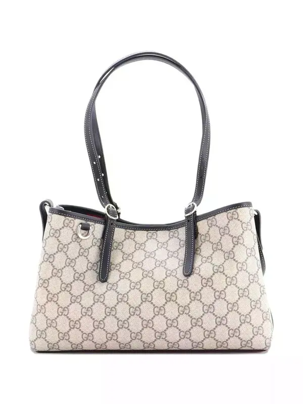 Gucci Emblem Gg Coated Canvas Small Tote Bag