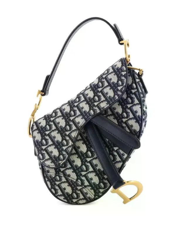 Dior Saddle Oblique Canvas Mini Shoulder Bag - Blue