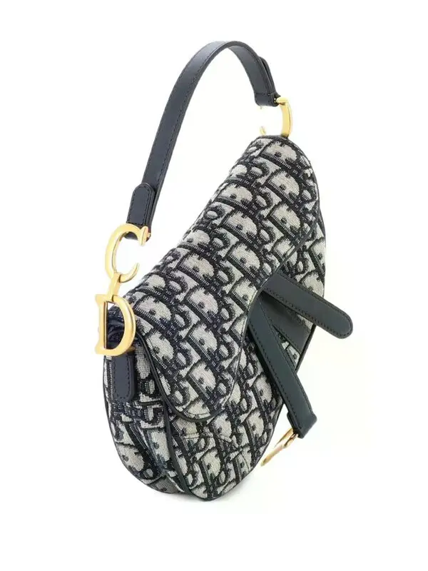 Dior Saddle Oblique Canvas Mini Shoulder Bag - Blue