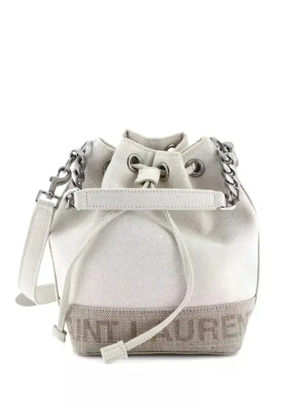 Saint Laurent Rive Gauche Canvas Mini Bucket Bag