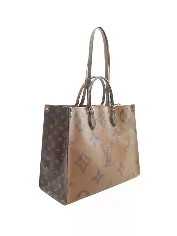 LOUIS VUITTON 2019 Monogram Reverse Giant Onthego Gm Satchel - Brown