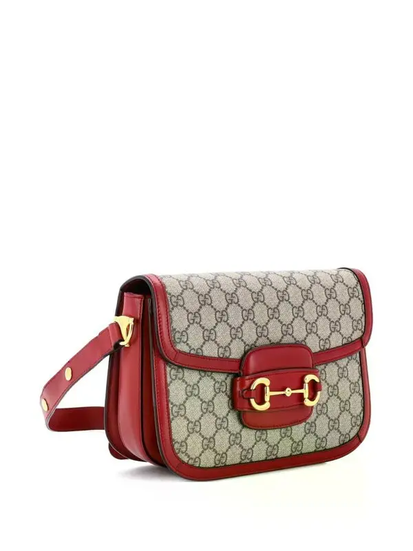 Gucci Horsebit 1955 Gg Coated Canvas Shoulder Bag - Brown