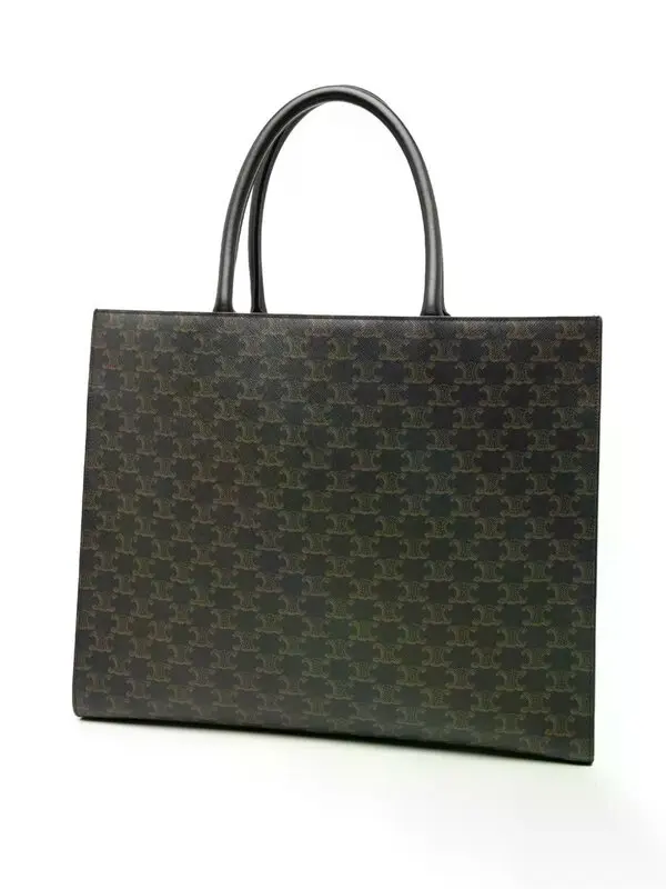 Celine 2021 Medium Triomphe Coated Canvas Cabas Horizontal Tote Bag