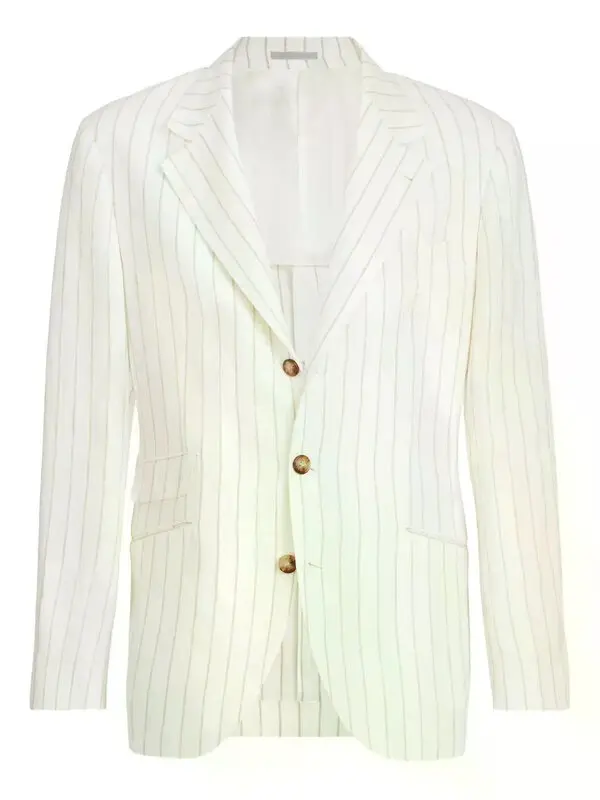 Brunello Cucinelli Striped Blazer - White