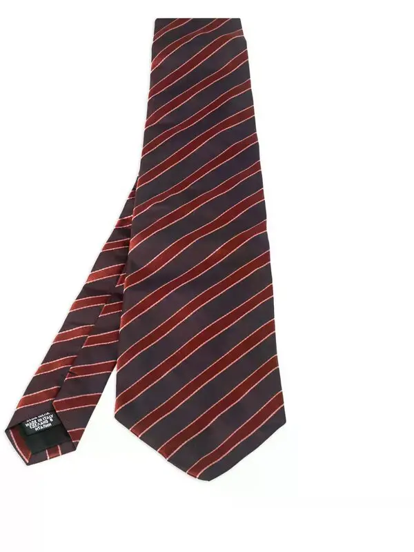 BOSS Striped Silk Neck Tie - Brown