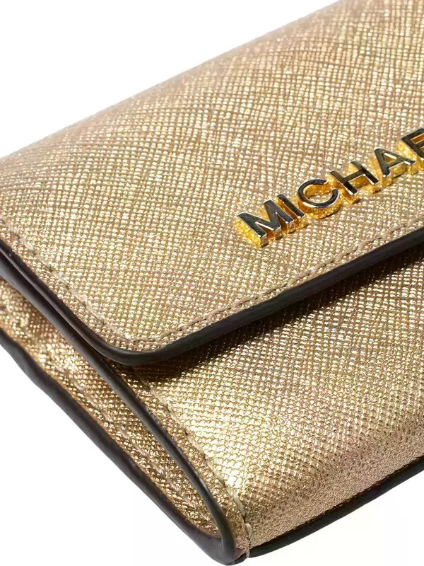 Michael Kors Metallic-finish Leather Card Holder