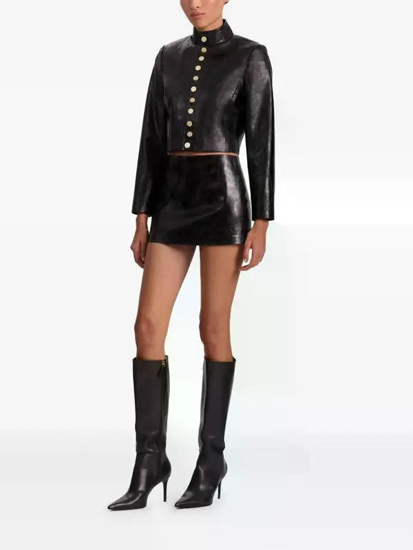 Alice + Olivia Emerson Buttoned Military Jacket - Black