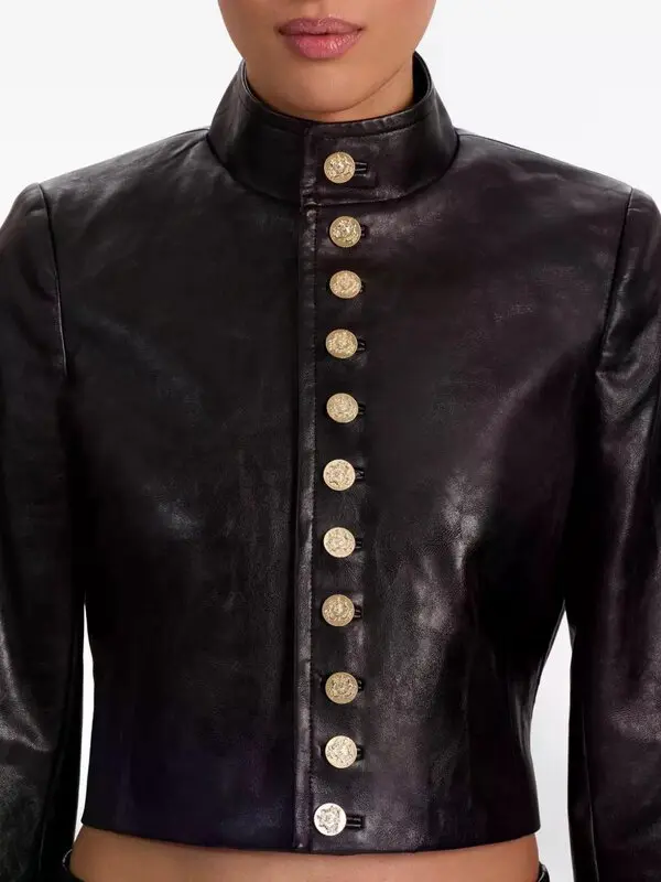 Alice + Olivia Emerson Buttoned Military Jacket - Black
