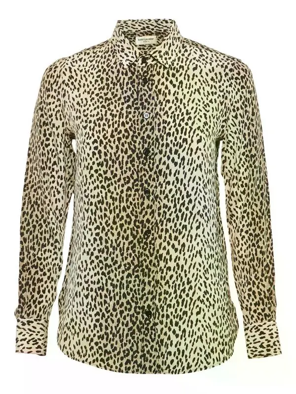 Saint Laurent 2000s Leopard-print Silk Shirt