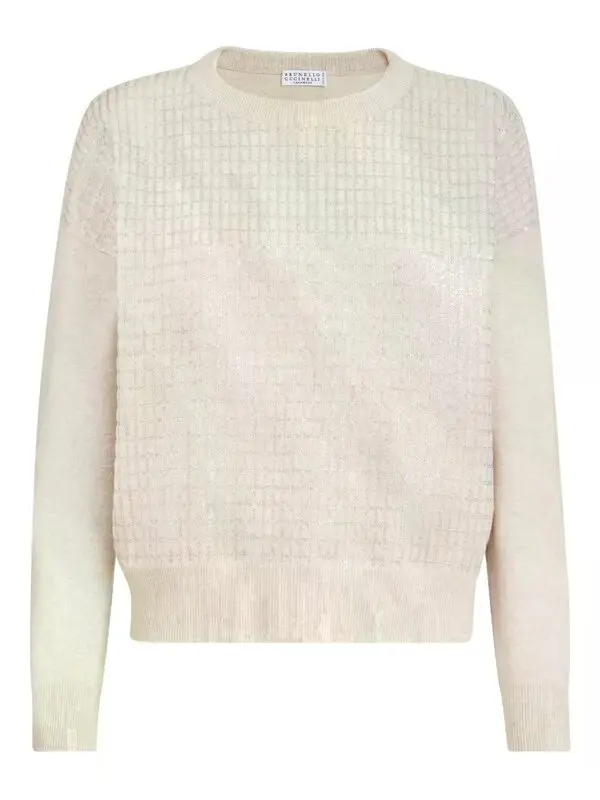 Brunello Cucinelli Check-pattern Sweater - Neutrals