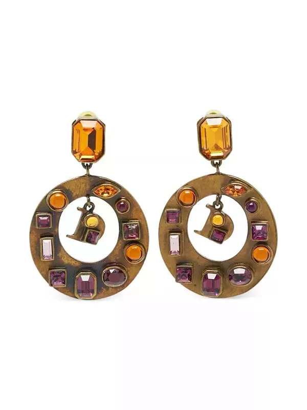 Dior Earrings -tone Metal With Crystals - Gold