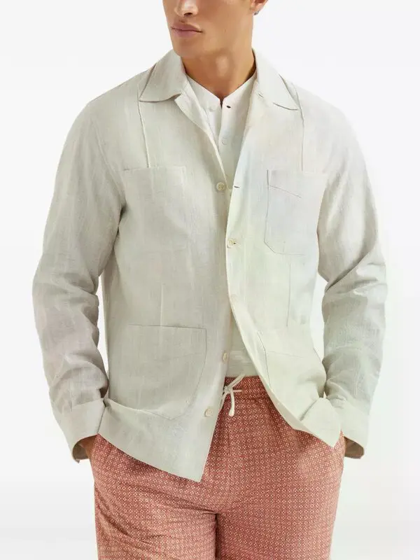Brunello Cucinelli Jacquard Chest-pocket Shirt