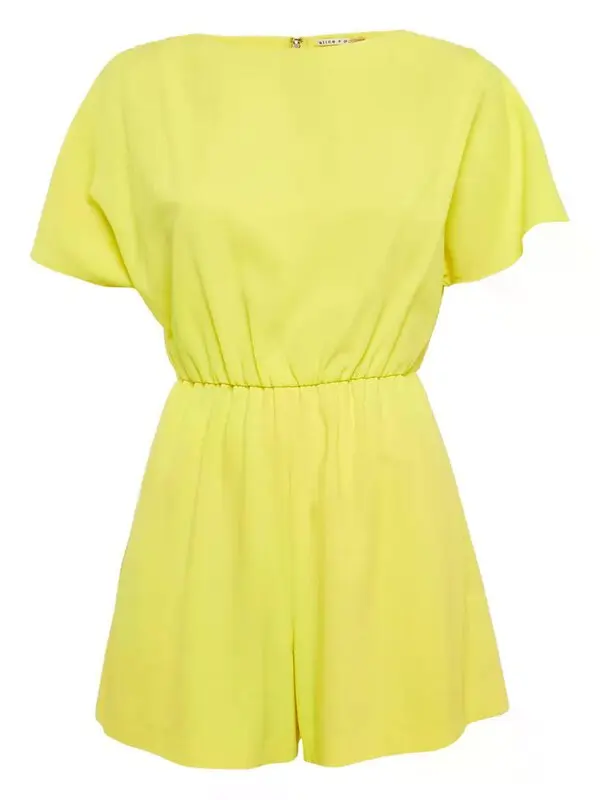 Alice + Olivia Ashlea Crepe-texture Playsuit - Yellow