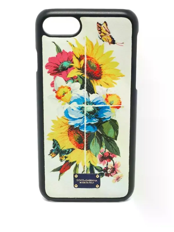 Dolce & Gabbana 2010s Floral-print Leather Iphone 7 Cover - White