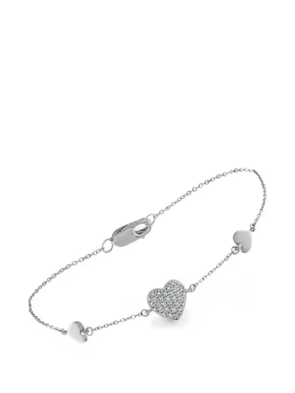 LB EXCLUSIVE 18k White Gold Diamond Heart Bracelet - Silver