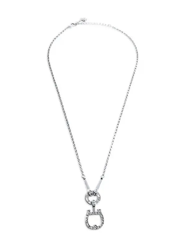 AIGNER Crystal-embellished Horseshoe Pendant Necklace - Silver