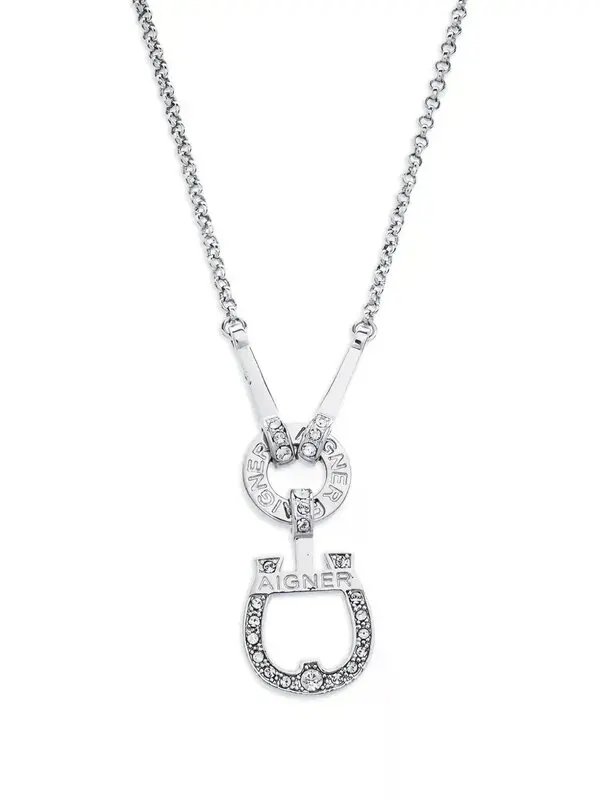 AIGNER Crystal-embellished Horseshoe Pendant Necklace