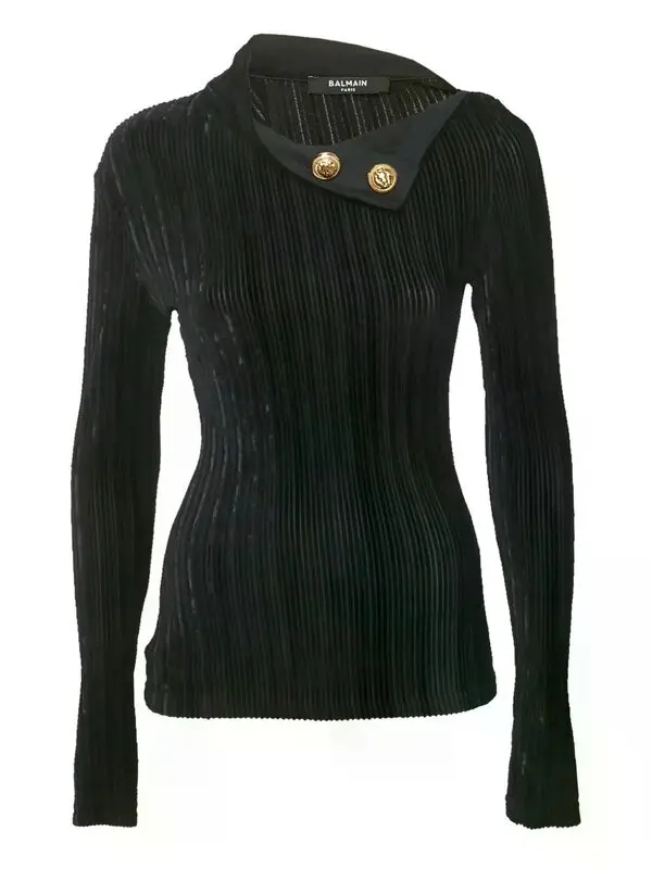 Balmain Pleated Textured Top
