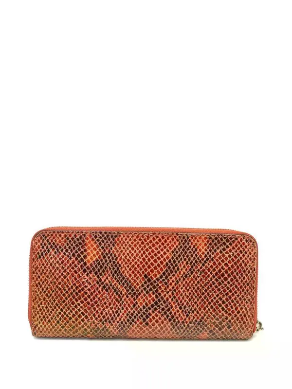 Michael Kors 2000s Snakeskin-embossed Zip Wallet