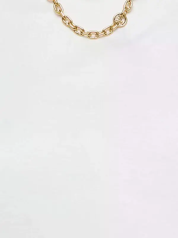 LOUIS VUITTON Chain-embellished Crew-neck T-shirt - White