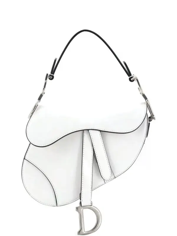 Dior Saddle Leather Mini Shoulder Bag - White