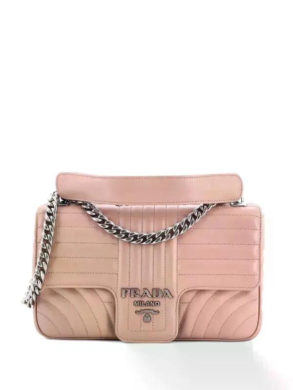 Prada Diagramme Quilted Leather Medium Crossbody Bag