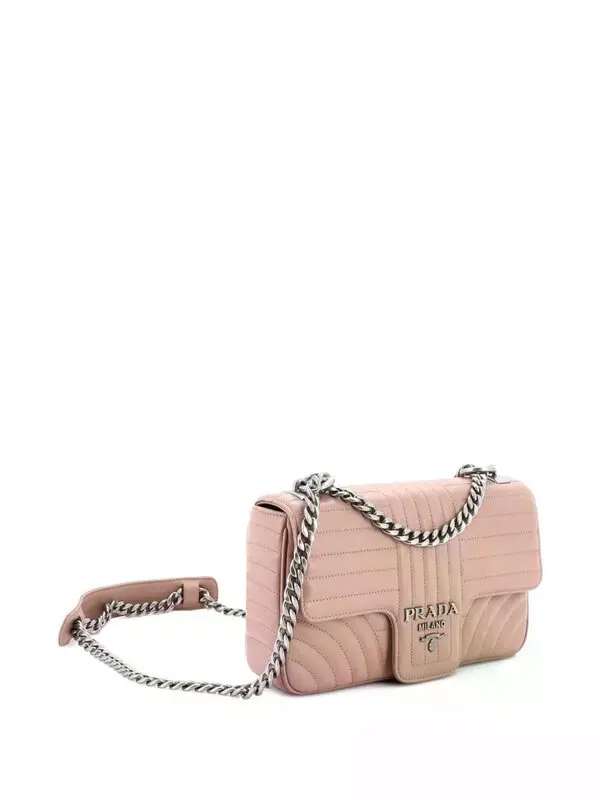 Prada Diagramme Quilted Leather Medium Crossbody Bag