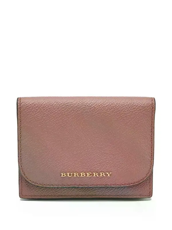 Burberry Logo-lettering Leather Wallet - Pink