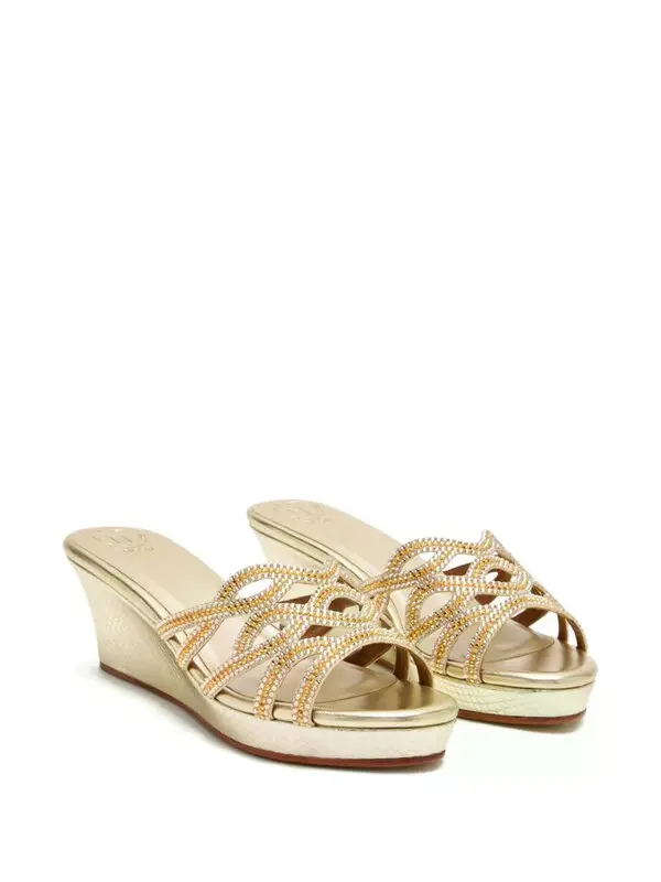 NICOLI 70mm Tina Embellished Wedge Sandals