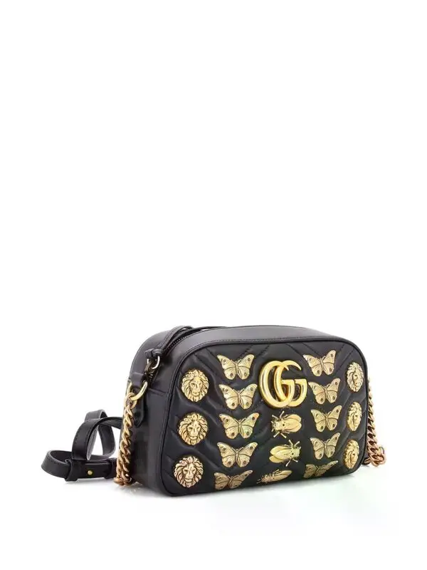 Gucci Gg Marmont Embellished Shoulder Bag - Black