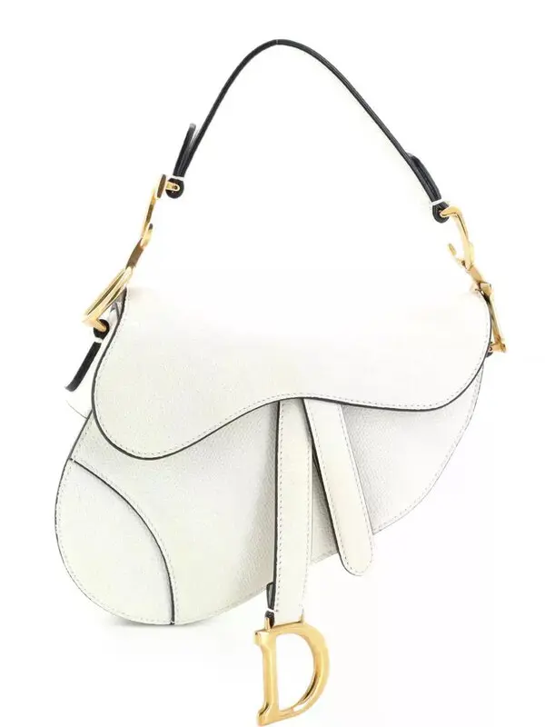 Dior Saddle Handbag Leather Mini Shoulder Bag - White