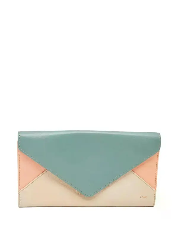 Chloé Colour-block Leather Wallet - Neutrals