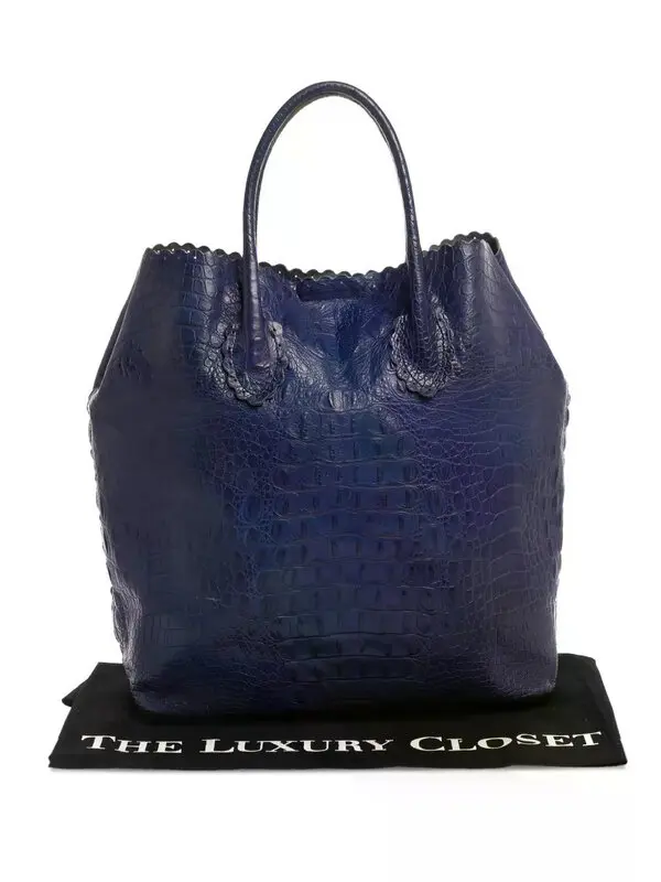 Furla Croc Embossed Leather Tote
