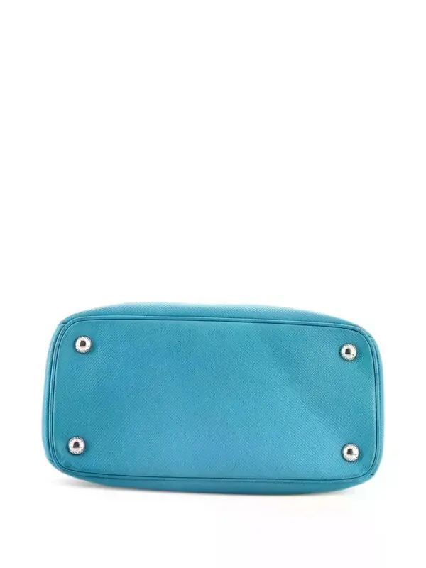 Prada Turnlock Cuir Twin Saffiano Leather Small Tote Bag - Blue