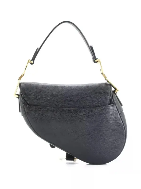 Dior Saddle Handbag Leather Mini Shoulder Bag - Black