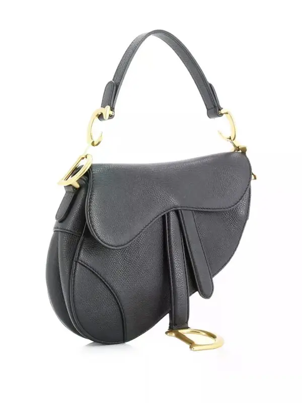 Dior Saddle Handbag Leather Mini Shoulder Bag - Black