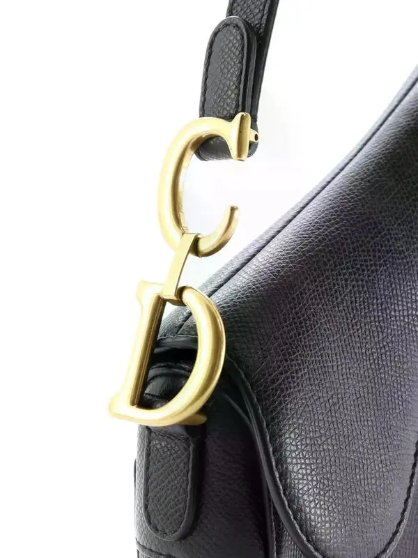 Dior Saddle Handbag Leather Mini Shoulder Bag - Black