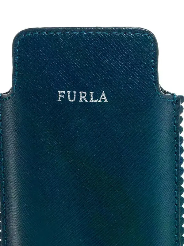 Furla Leather Scalloped-edge Phone Case - Blue